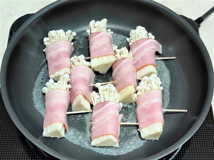 Bacon Wrapped Enoki Mushrooms - Umami Pot