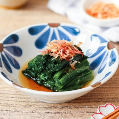 Spinach Ohitashi (Japanese Spinach Salad in Seasoned Dashi) - Umami Pot
