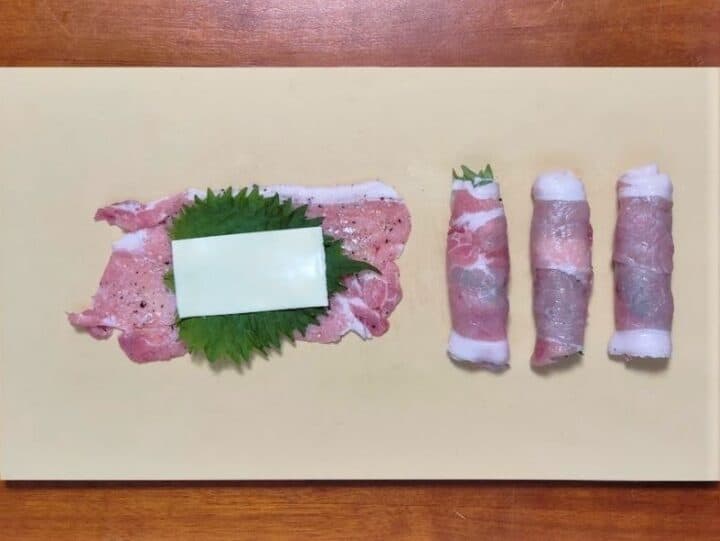 Nikumaki (Japanese Pork Rolls) with Shiso and Cheese - Umami Pot
