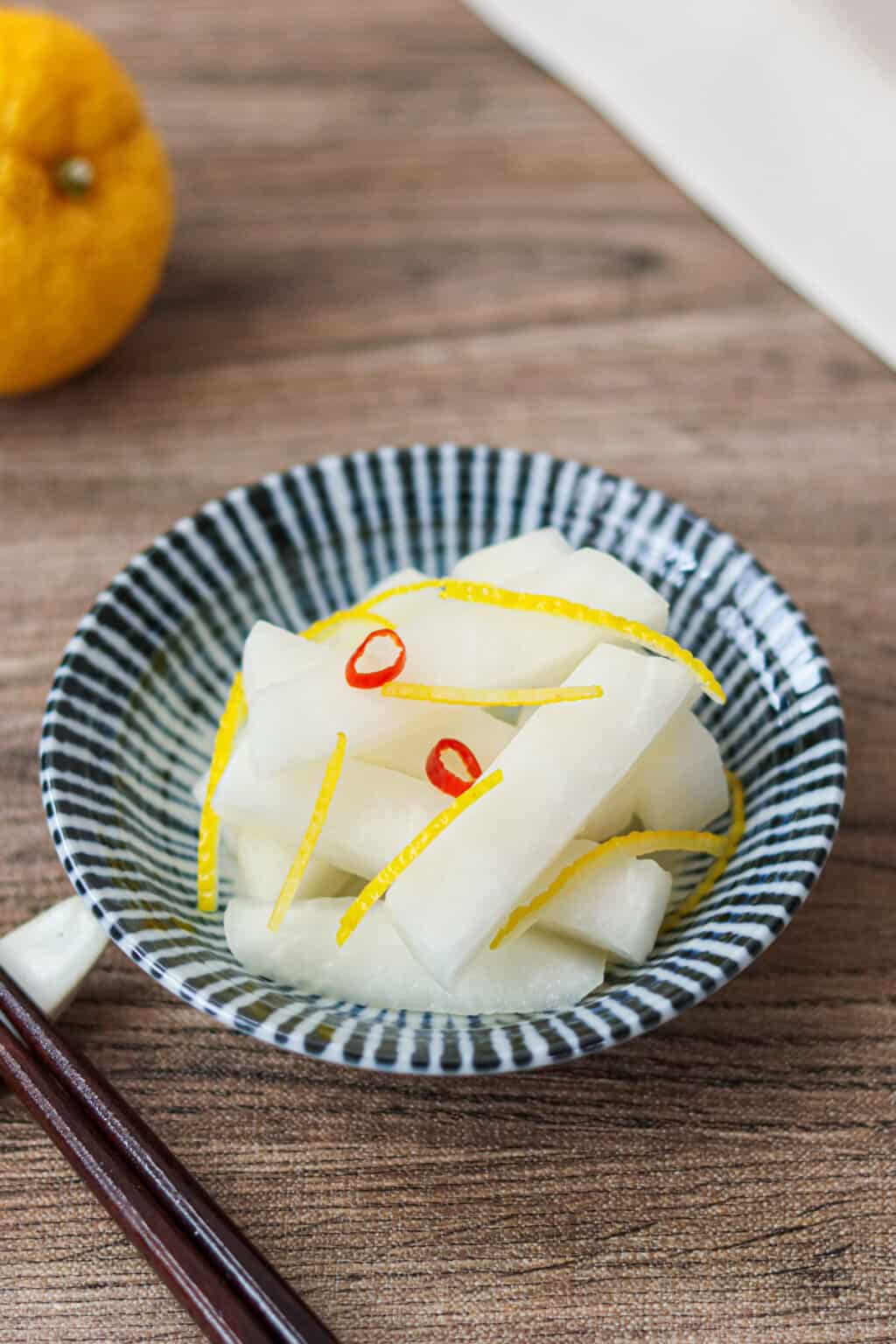 Yuzu Daikon (Japanese Pickled Daikon with Yuzu) - Umami Pot