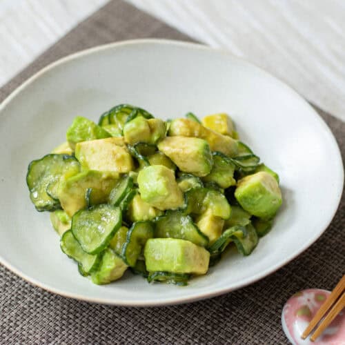 Japanese Avocado Salad with Cucumber - Umami Pot