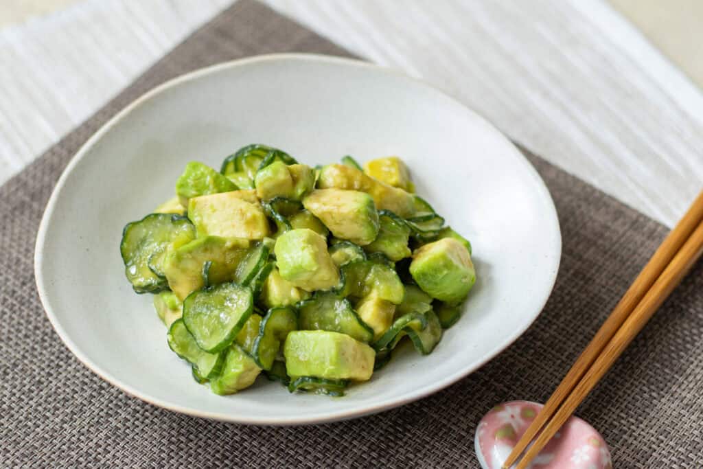 Japanese Avocado Salad with Cucumber - Umami Pot