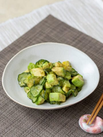 Japanese Avocado Salad with Cucumber - Umami Pot